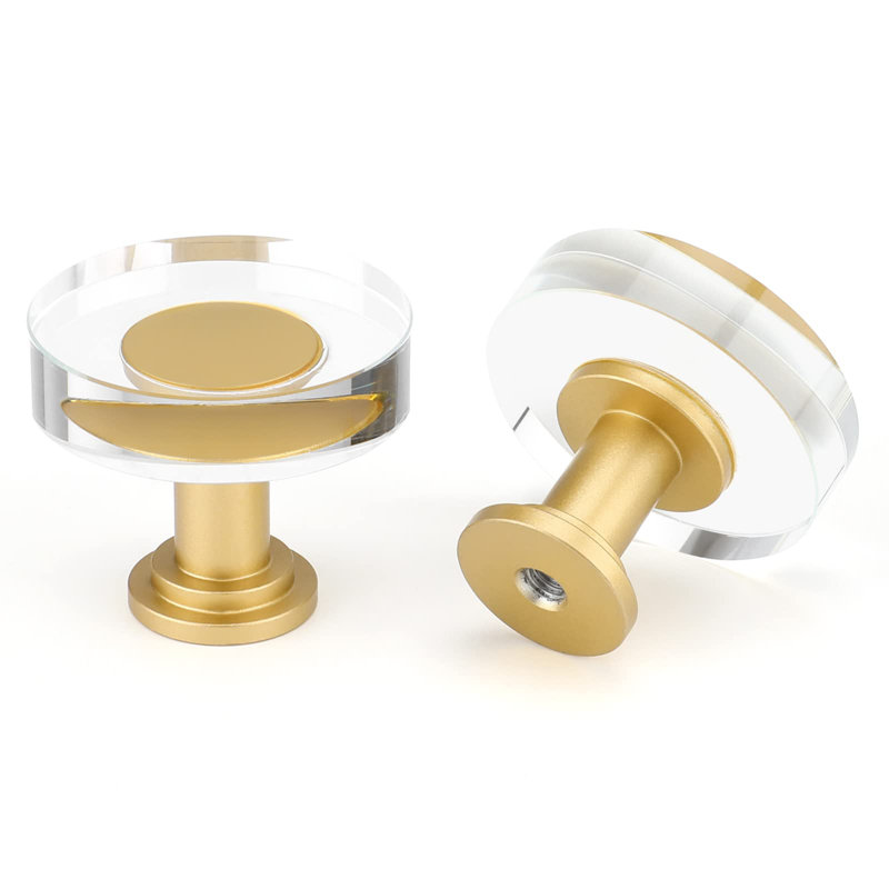 COAHAHA Brushed Brass & Clear Crystal Cabinet Knobs - Luxurious ...